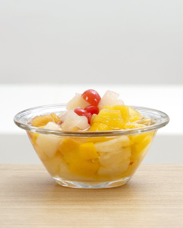 Fruit salad in syrup stock photo. Image of apple, cherry - 29845956