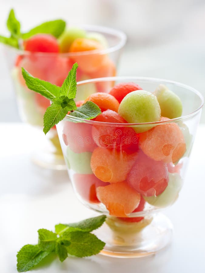 Fruit salad stock photo. Image of leaf, diet, mint, food - 194569590