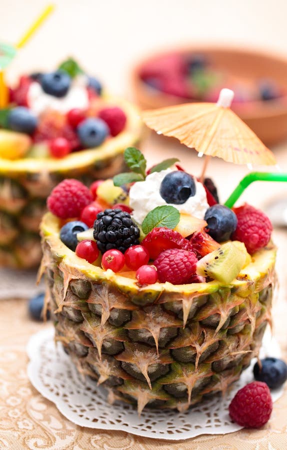 Fruit salad with mint. stock photo. Image of healthy - 71897140