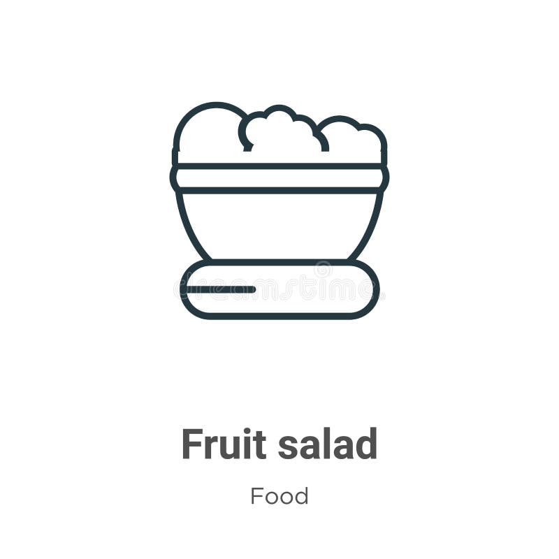 Fruit Salad Outline Vector Icon. Thin Line Black Fruit Salad Icon, Flat ...