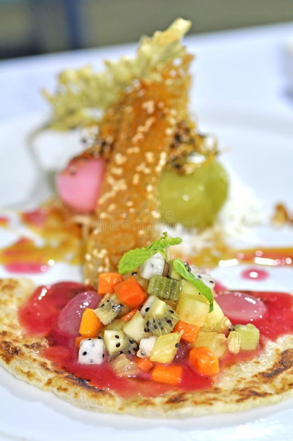 Fruit salad with syrup stock image. Image of healthy - 27210113