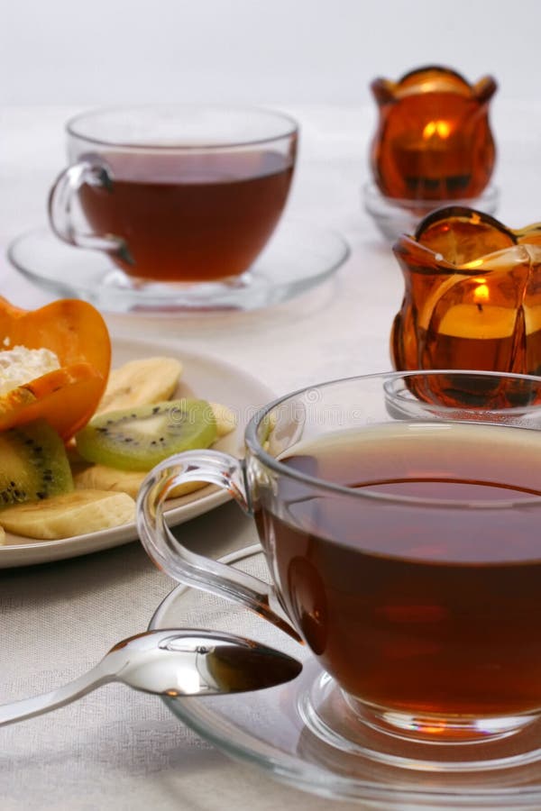 Fruit salad and tea stock photo. Image of fruit, green - 4267824