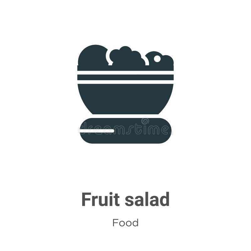 Fruit Salad Vector Icon on White Background. Flat Vector Fruit Salad ...
