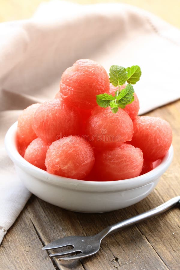 Fruit Salad with Watermelon Balls Stock Photo - Image of delicious ...