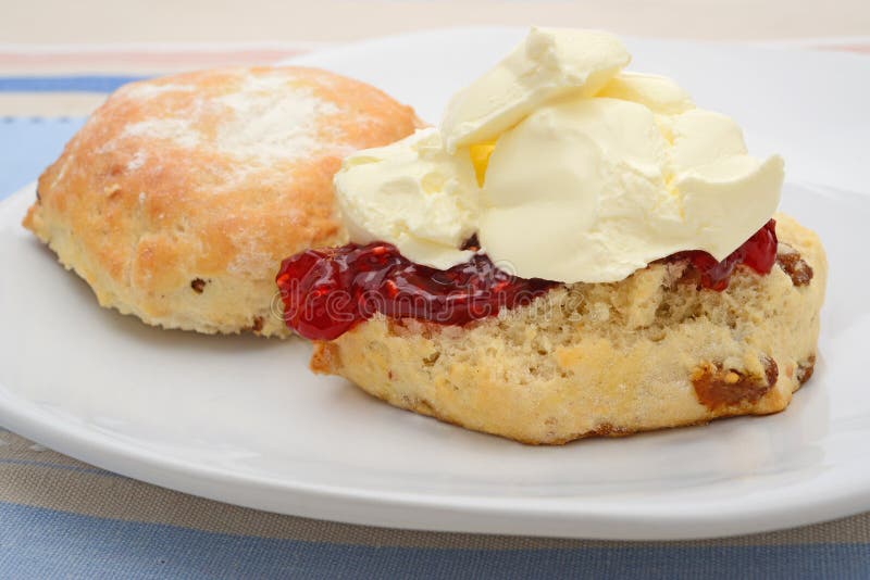 Cornish Scone with Cream and Jam Stock Image - Image of bake, food ...
