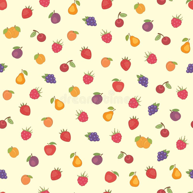 Fruit seamless pattern stock vector. Illustration of raspberry - 47961203