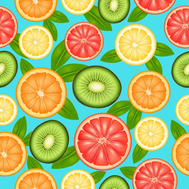 Fruit Seamless Pattern stock vector. Illustration of lemon - 54935927