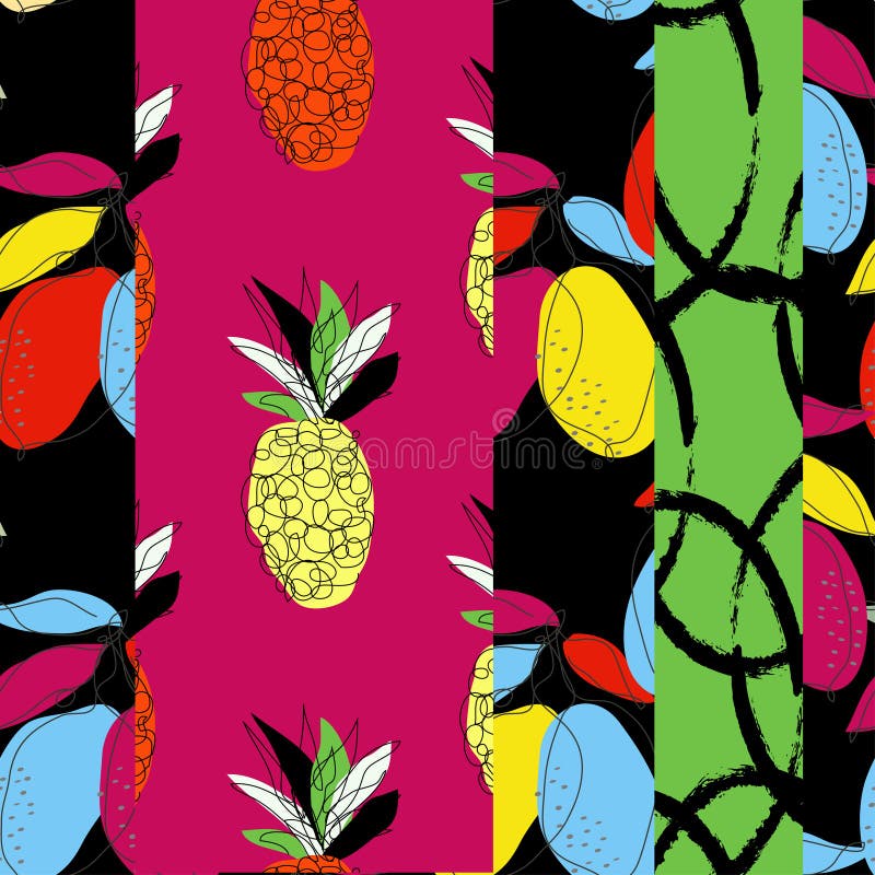 Fruit seamless pattern stock vector. Illustration of bohemian - 216941868