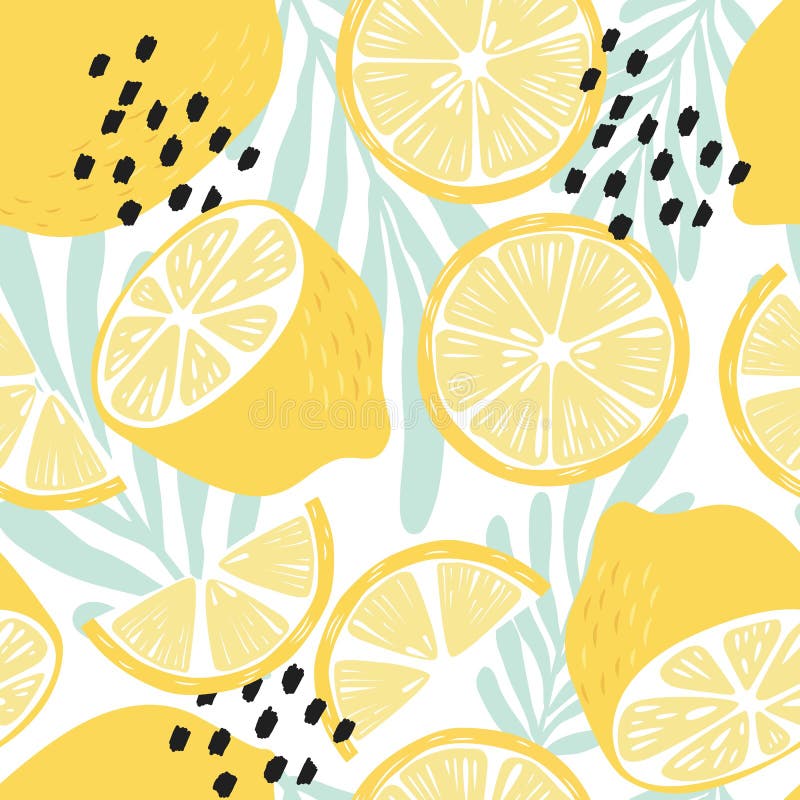 Lemons White Line Drawn On A White Background. Vector Drawing Of Fruits ...