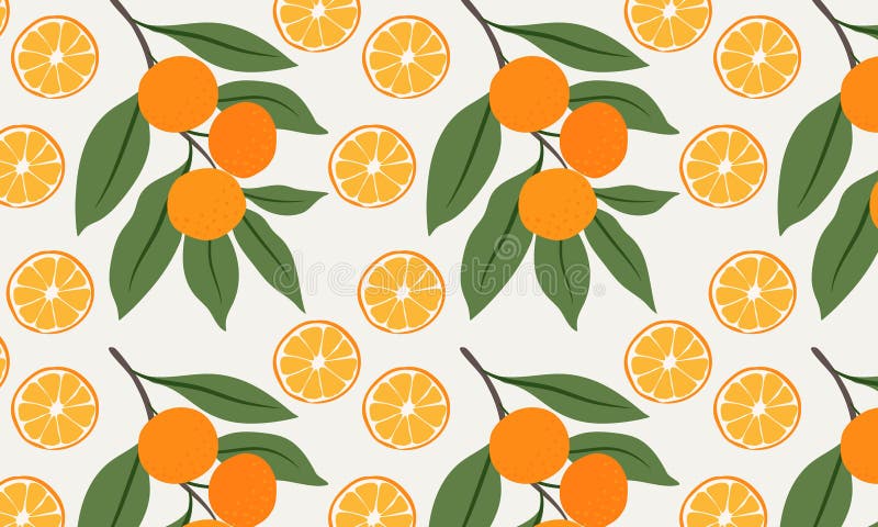 Fruit Seamless Pattern. Tropical Bright Summer Background with Hand ...