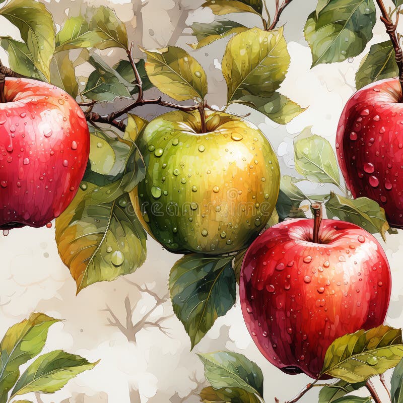 Fruit Seamless Texture. Digital Paper. AI Generated Stock Illustration ...