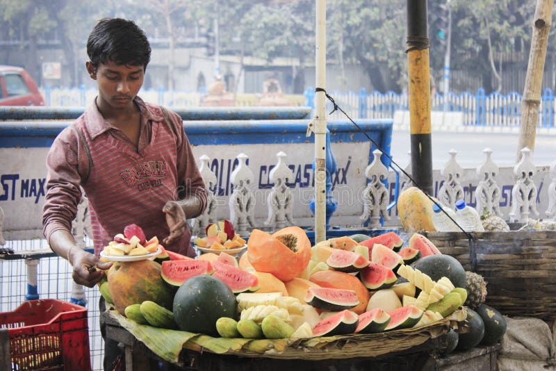 Fruit seller. editorial photography. Image of papaya - 71560637