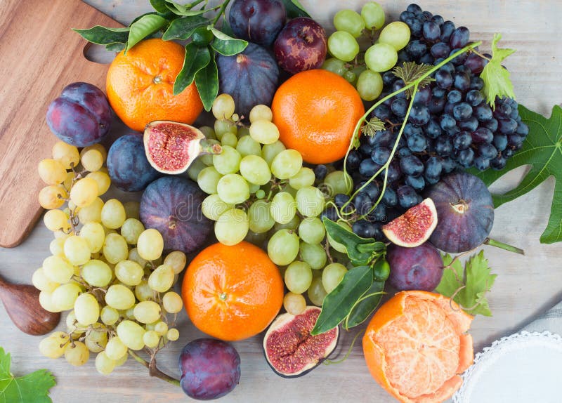 Fruit Set on Table Board. Healthy Eating Stock Image - Image of citrus ...