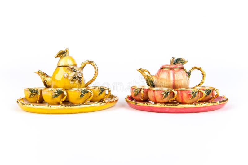 Fruit shaped mini tea sets stock image. Image of teacup - 30954475