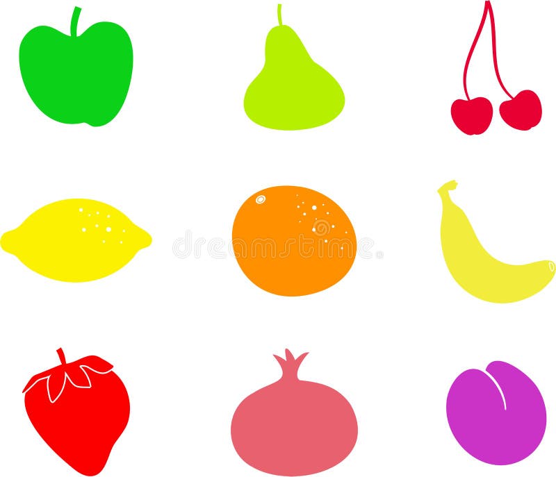 Fruit shapes stock vector. Illustration of citrus, icons - 5530439
