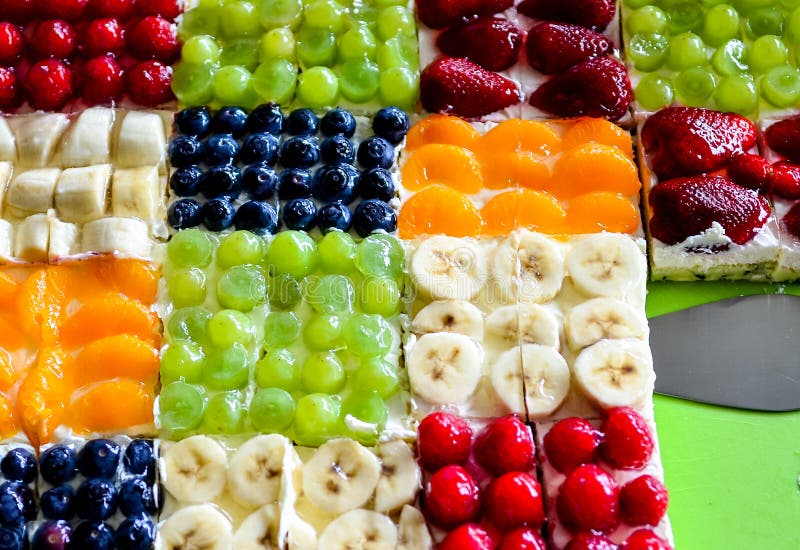 Fruit sheet cake stock image. Image of orange, fresh - 30652015