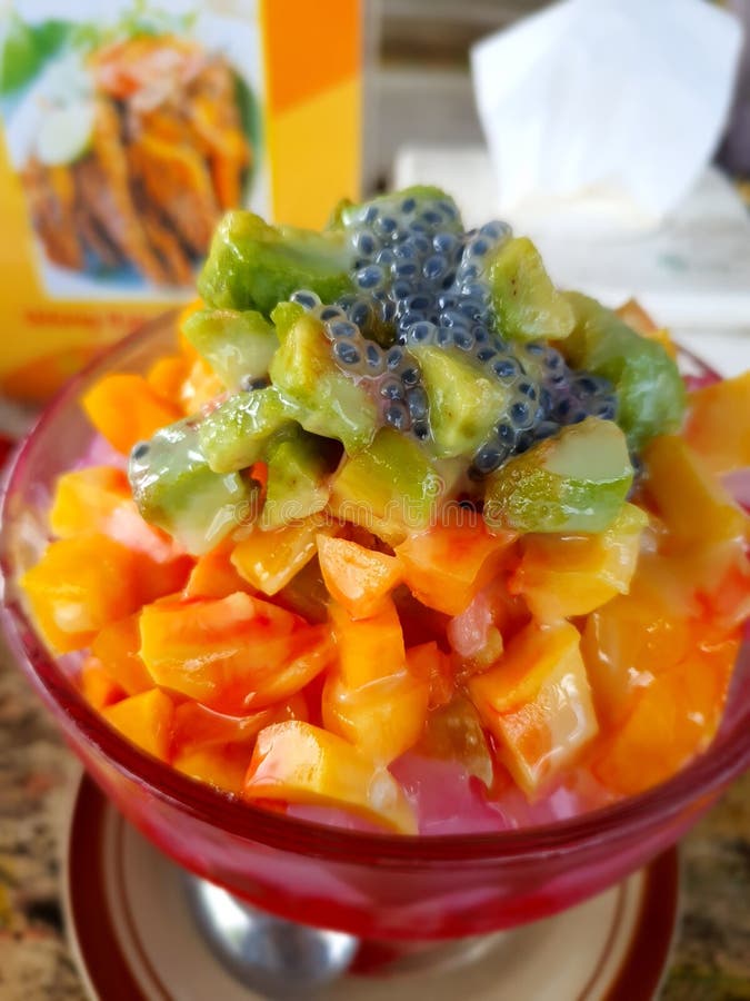 Fruit Slices with Milk Syrup Stock Photo - Image of milk, teler: 223148222