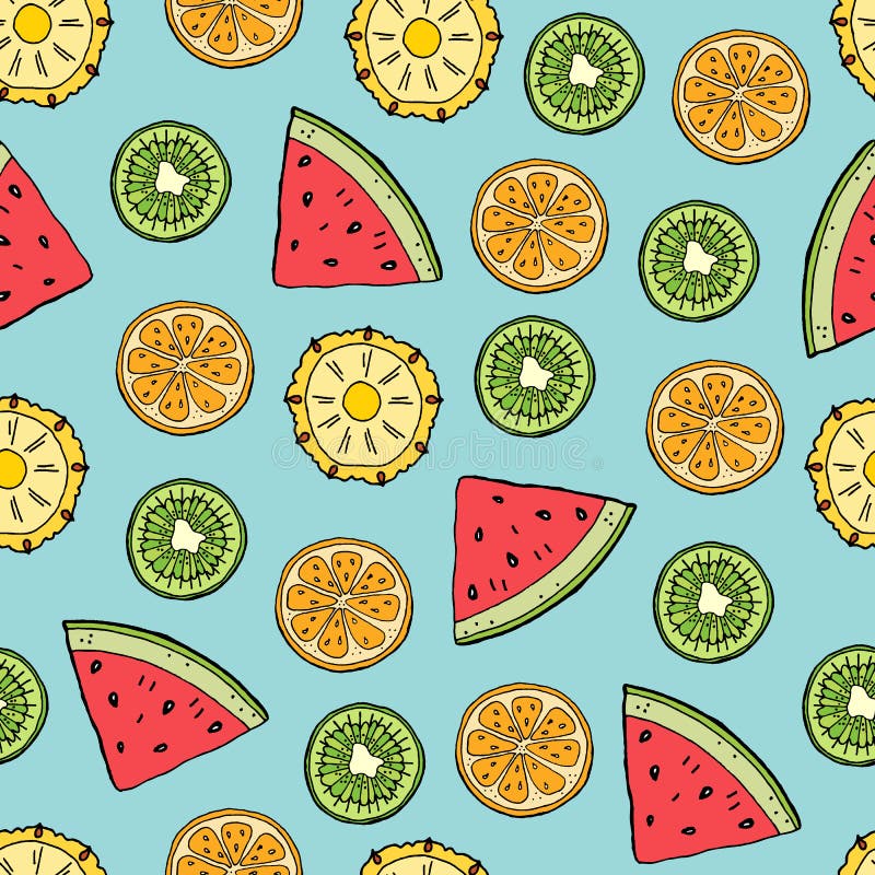 Fruit slices pattern stock illustration. Illustration of exotic - 152720004