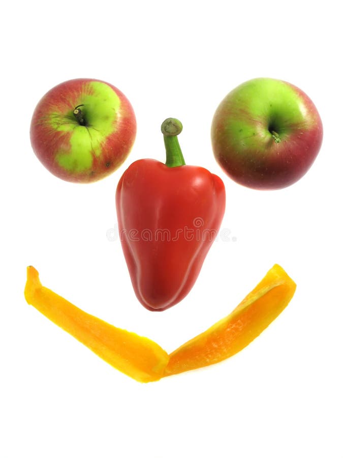 Fruit Smile Isolated on White Stock Photo - Image of label, fruit: 3569016