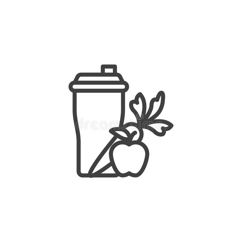 Fruit Smoothie Cup Line Icon Stock Vector - Illustration of pictogram ...