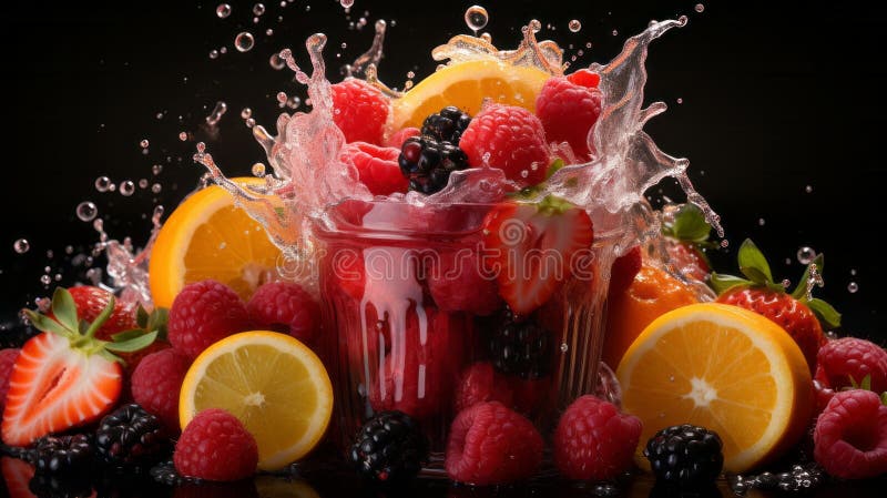 Fruit Smoothie Splash. Generative AI. Stock Illustration - Illustration ...