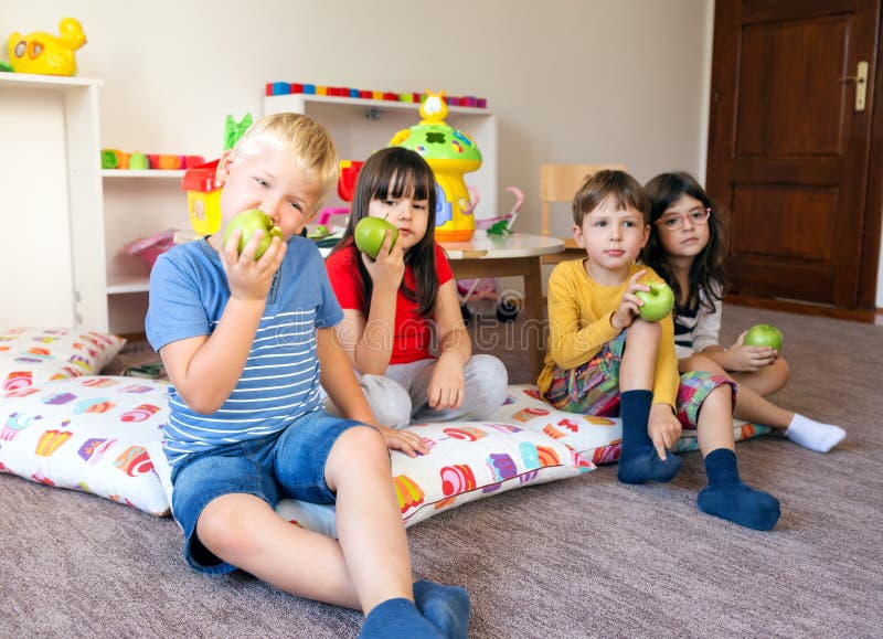 Fruit snack time stock image. Image of apple, kids, meal - 78613001