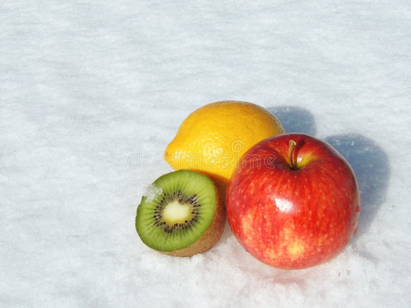 Fruit on Snow stock image. Image of frost, drops, juice - 67887161