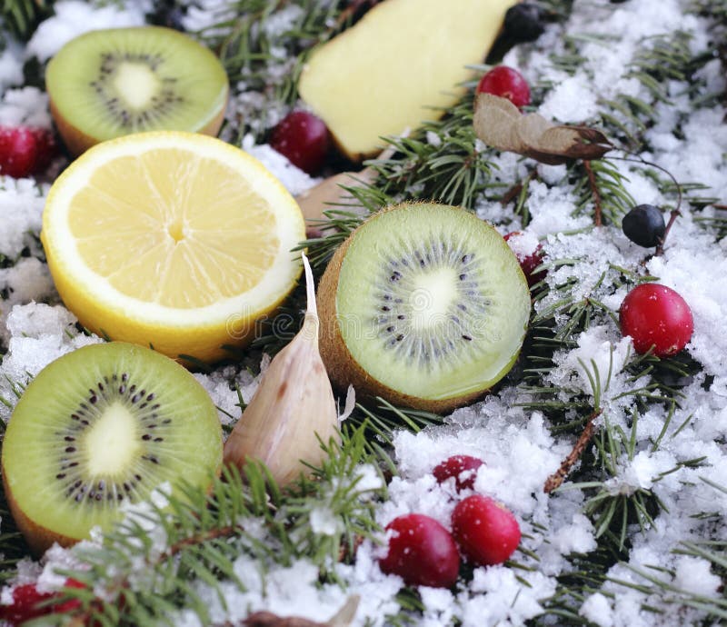 Fruit on snow stock image. Image of outdoors, scented - 37015649