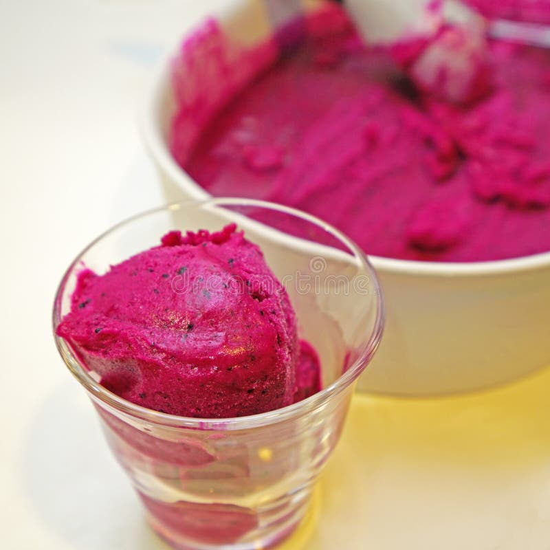 Fruit sorbet stock image. Image of sorbet, desert, pitaya - 97578339