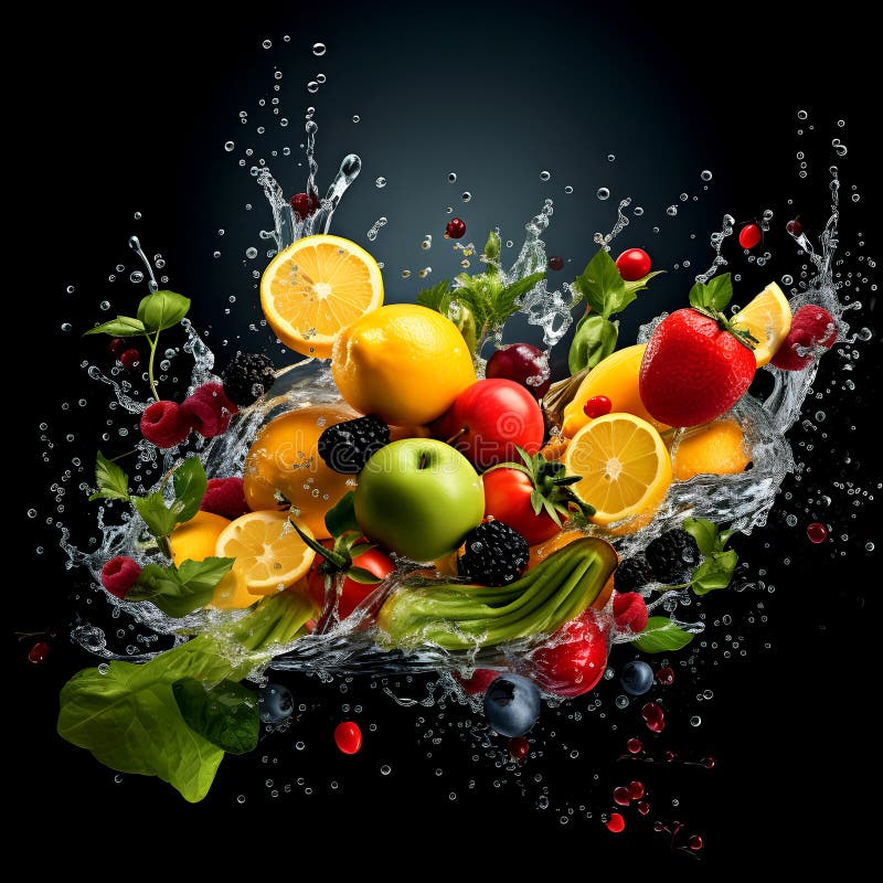 Fruit Splash Abstract, Healthy Living Stock Illustration - Illustration ...