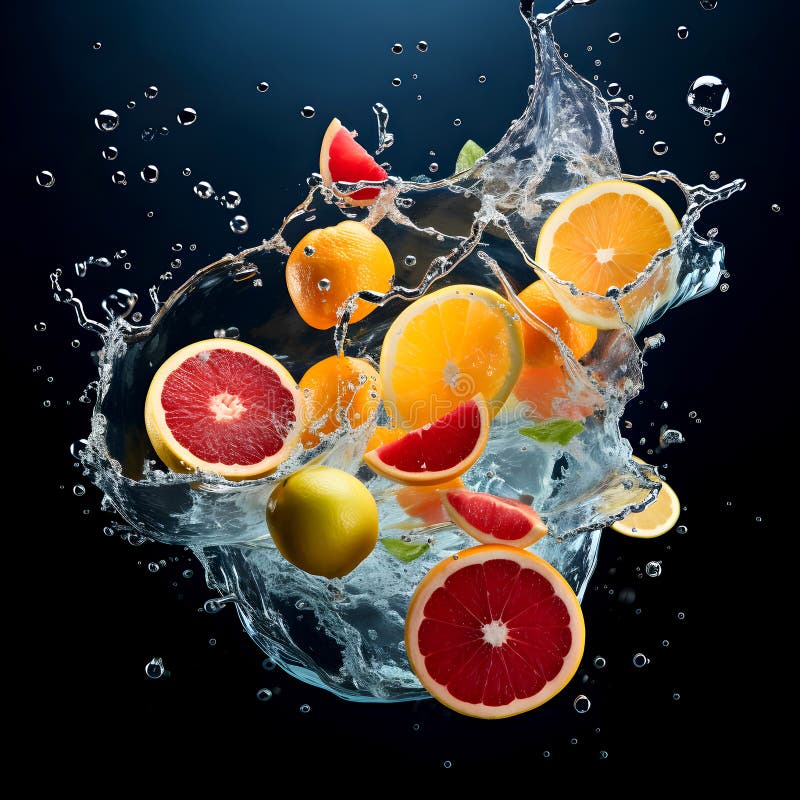 Fruit Splash Fictitious. Ai Generative Stock Illustration - Illustration of concept, group ...
