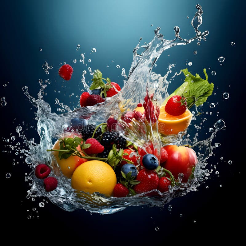Fruit Splash Fictitious. Ai Generative Stock Illustration ...