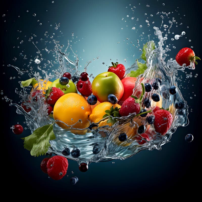 Fruit Splash Fictitious. Ai Generative Stock Illustration ...