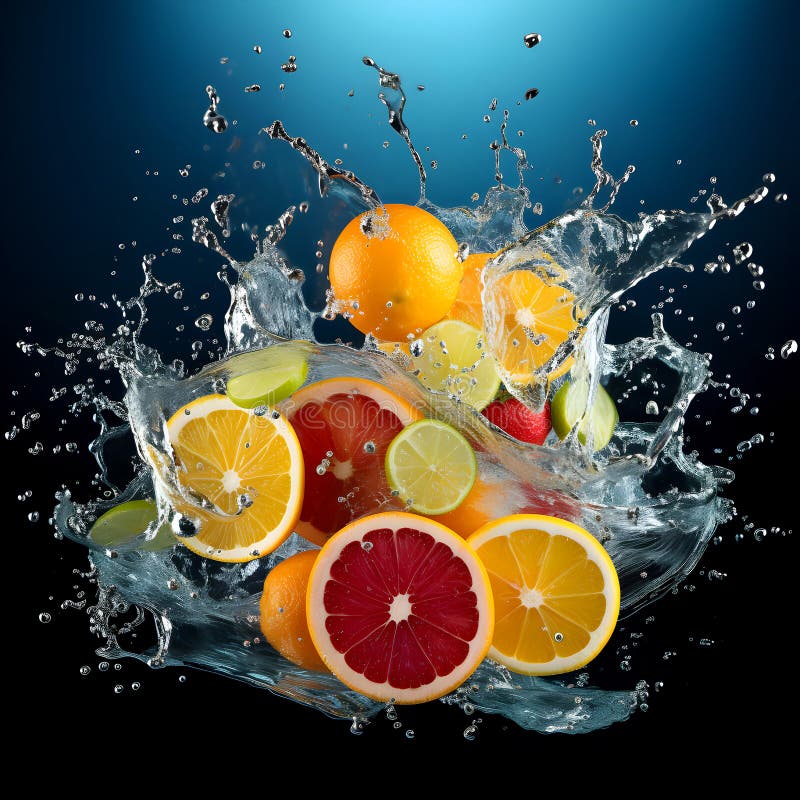 Fruit Splash Fictitious. Ai Generative Stock Illustration ...