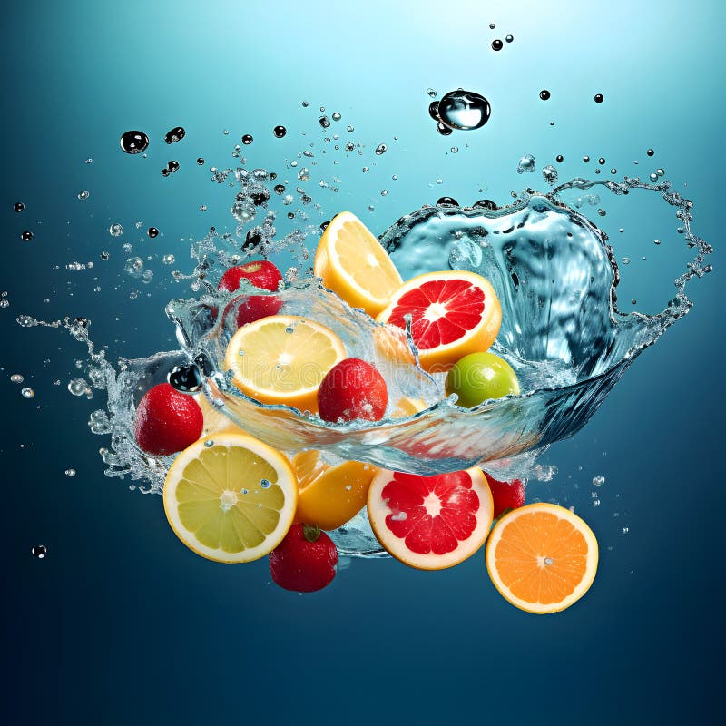 Fruit Splash Fictitious. Ai Generative Stock Illustration ...