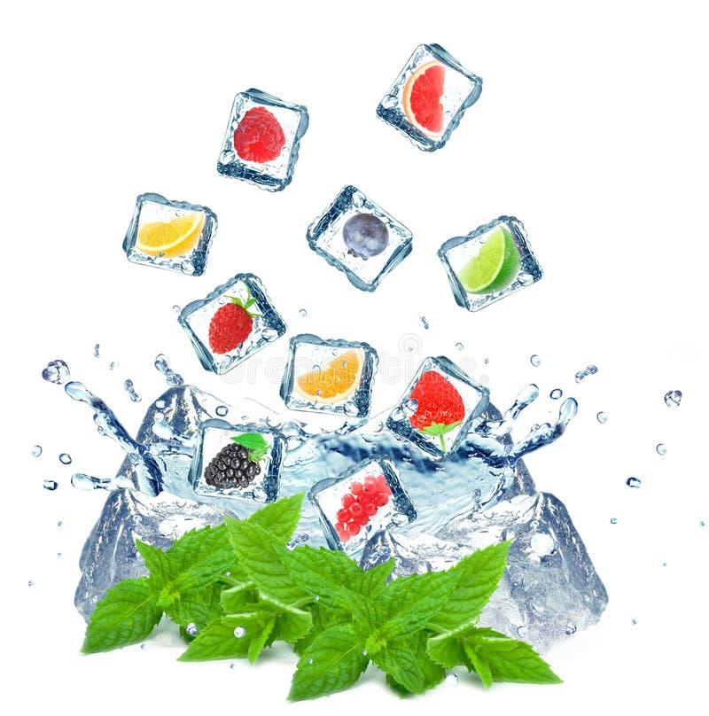 Berries and Citrus Splash Water Stock Photo - Image of color, isolated ...