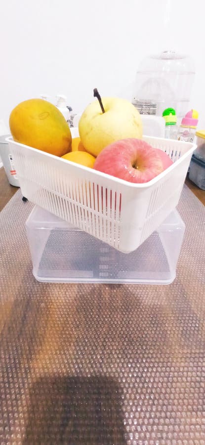 Fruit Square Box with Apple Stock Image - Image of meal, dish: 229405961