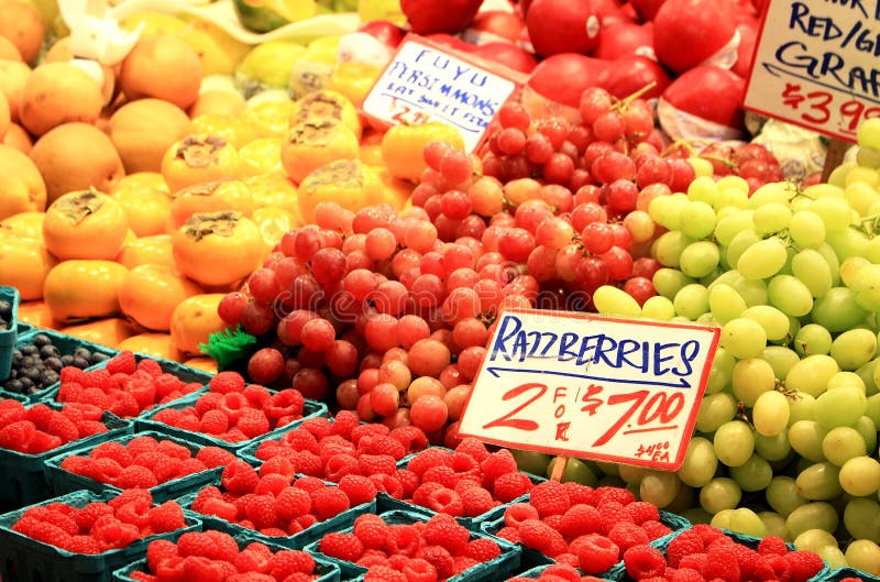 Fruit Stall at Farmers Market Stock Photo - Image of fuzzy, fresh: 52395822