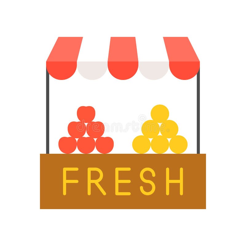 Fruit stall icon stock vector. Illustration of farmer - 124542092