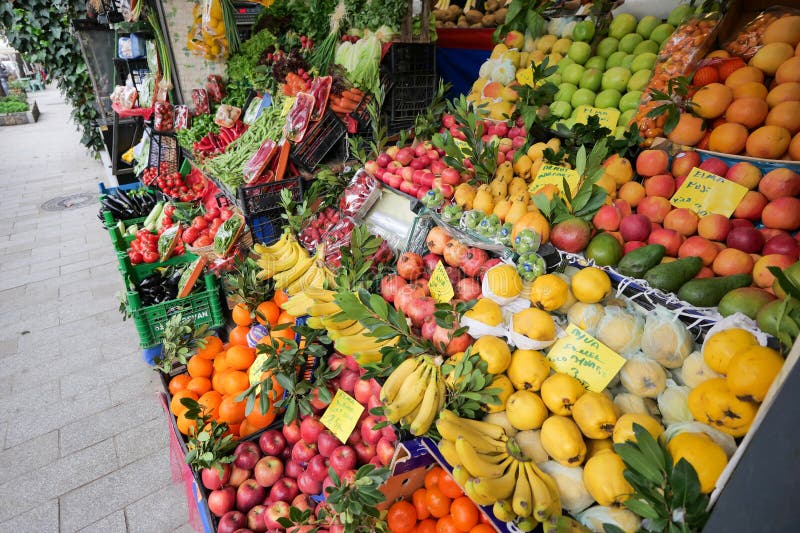 Fruit Stall at Local Market in Istanbul Stock Photo - Image of europe ...