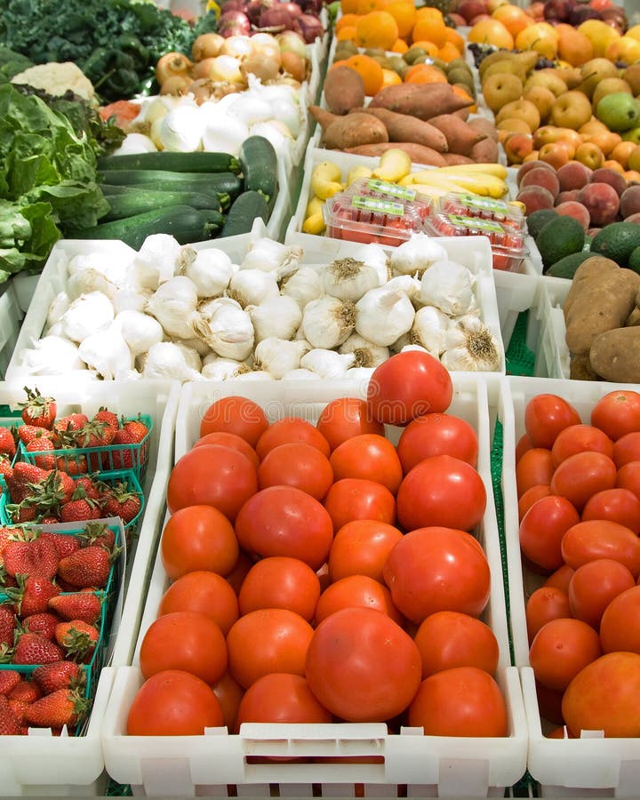 European Fruit and Vegetable Stand Stock Photo - Image of fresh, fruit ...