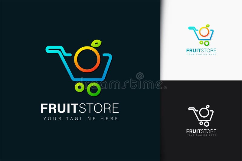 Fruit Store Logo Design with Gradient Stock Vector - Illustration of ...