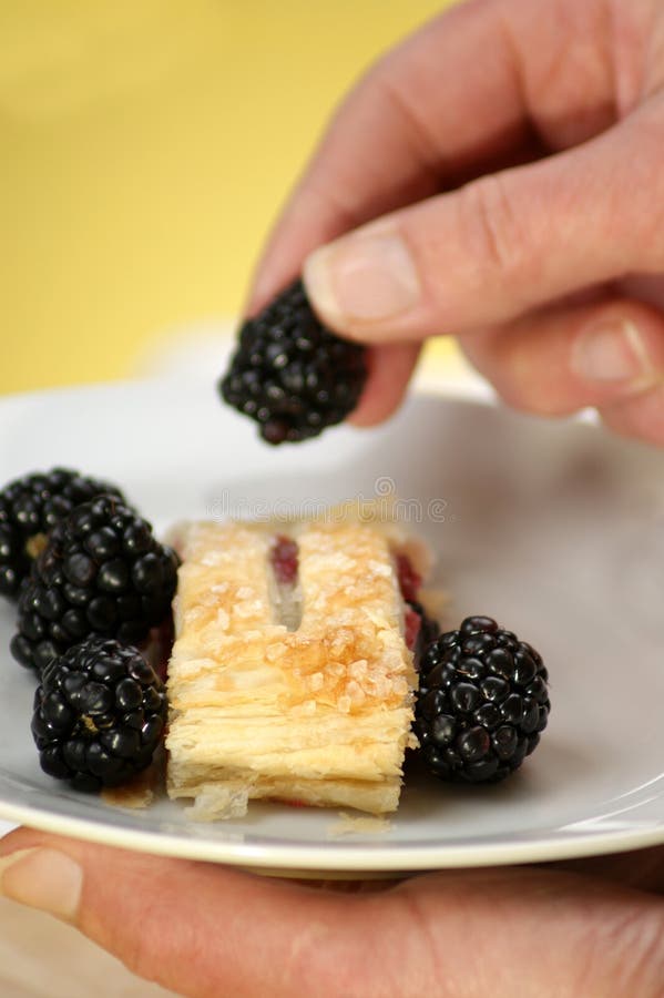 Fruit Strudel with Sweet Blackberries Stock Image - Image of cake, home ...