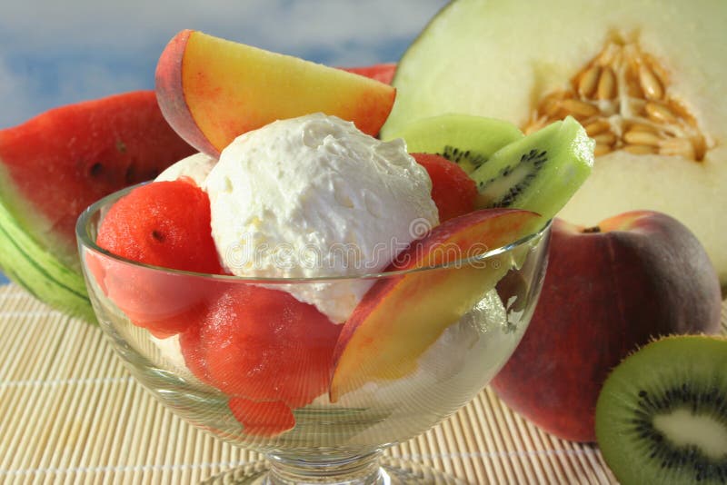 Fruit sundae stock photo. Image of color, decoration - 15237218