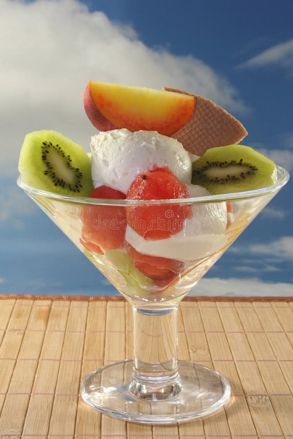 Fruit sundae stock image. Image of melon, kiwi, vanilla - 15253247