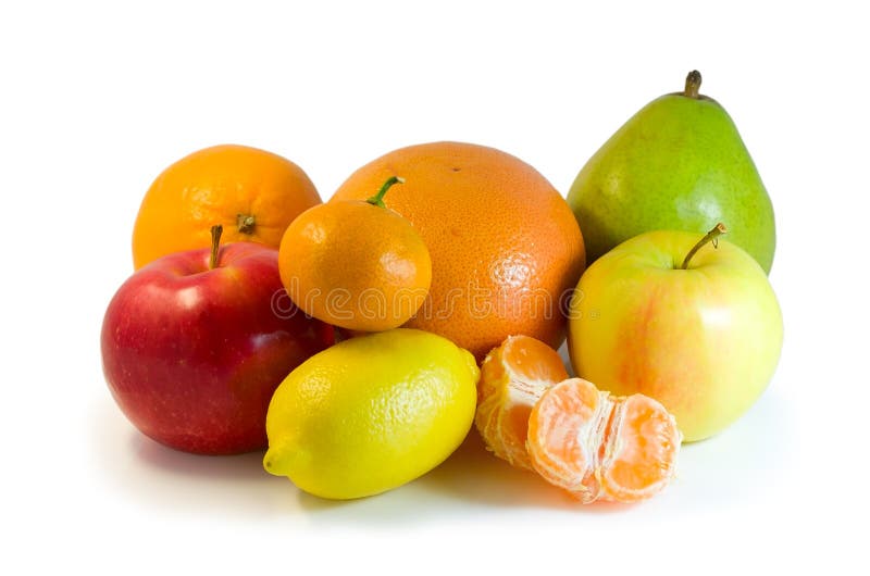 Fruit sur un fond blanc photo stock. Image du frais, fond - 12437712