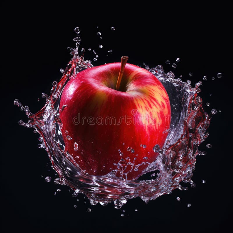 Fruit Sweet Apple Splash into Water Stock Photo - Image of splashing ...