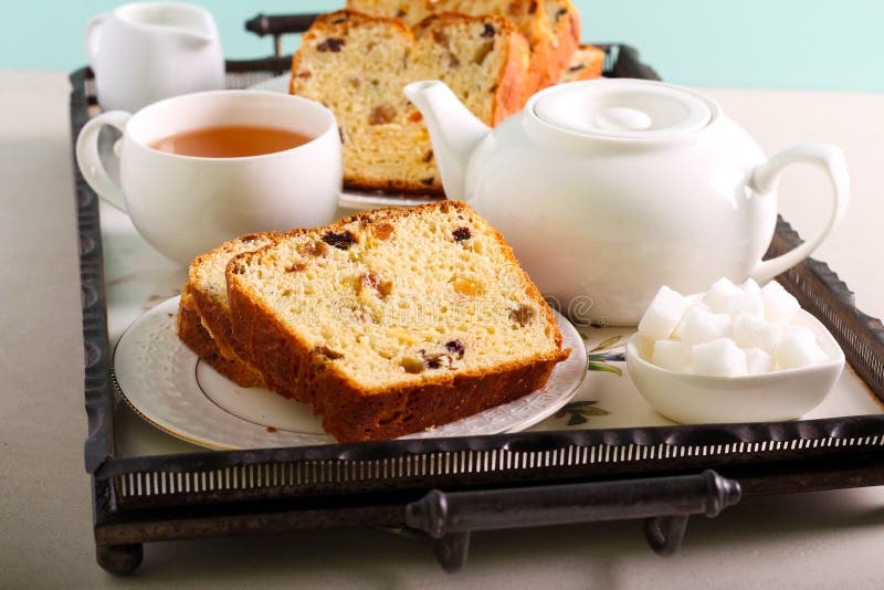Fruit Sweet Tea Cake, Sliced Stock Image - Image of slices, brunch ...