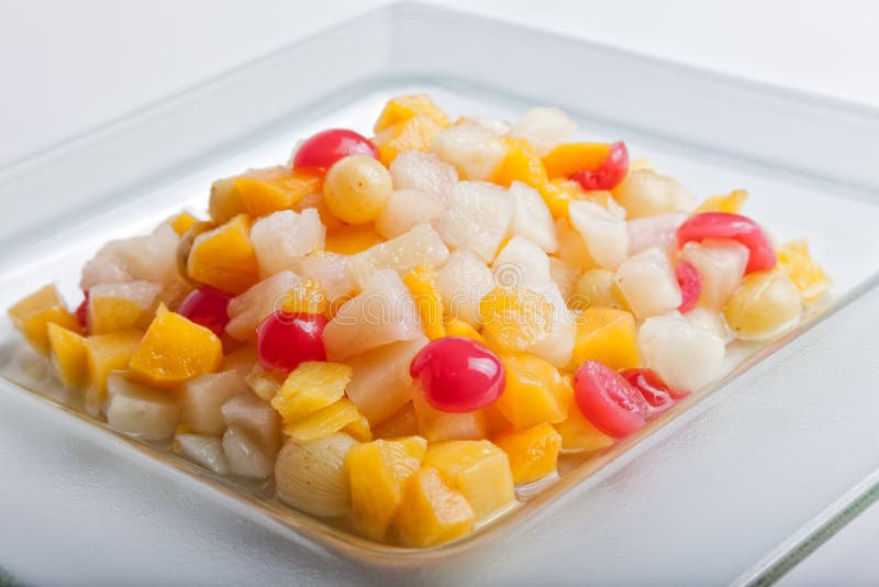 Fruit in syrup. stock image. Image of sweet, flavors - 97867091