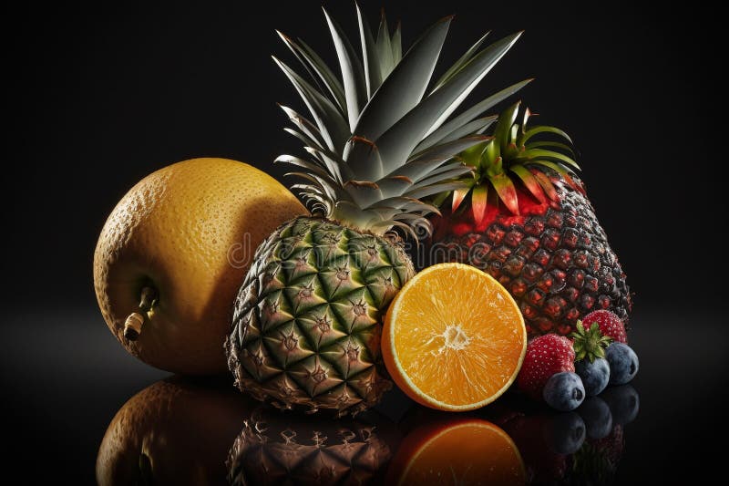 Fruit on the Table. Fruits Close-up. a Group of Fruit Stock ...